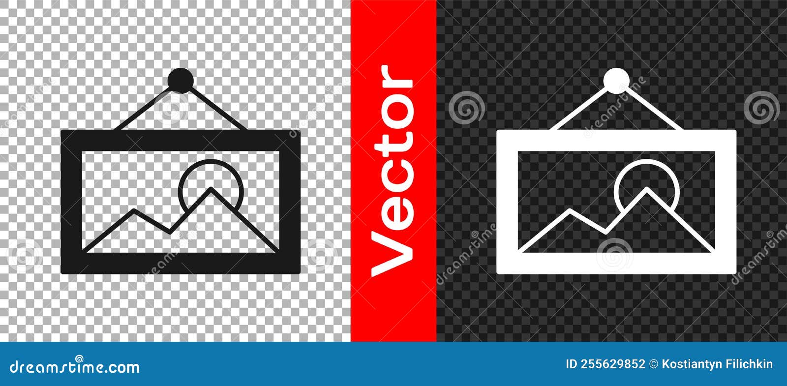 Black Picture Icon Isolated on Transparent Background. Vector Stock ...