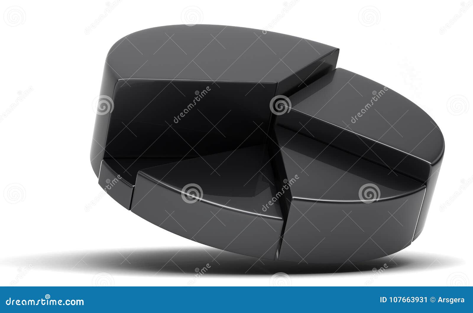 Black Pie Chart or Circular Graph on White Stock Illustration ...