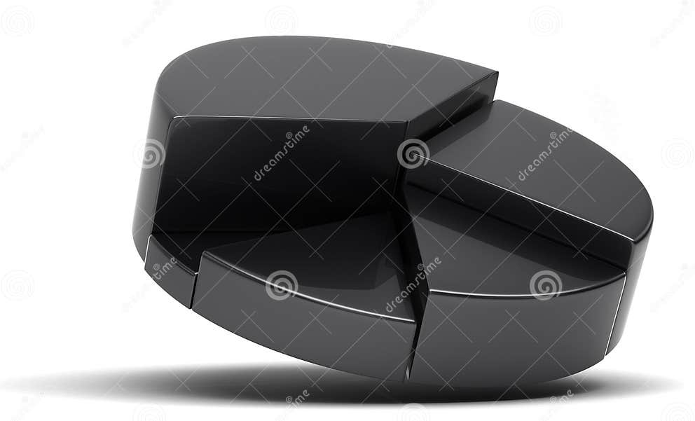 Black Pie Chart or Circular Graph on White Stock Illustration ...