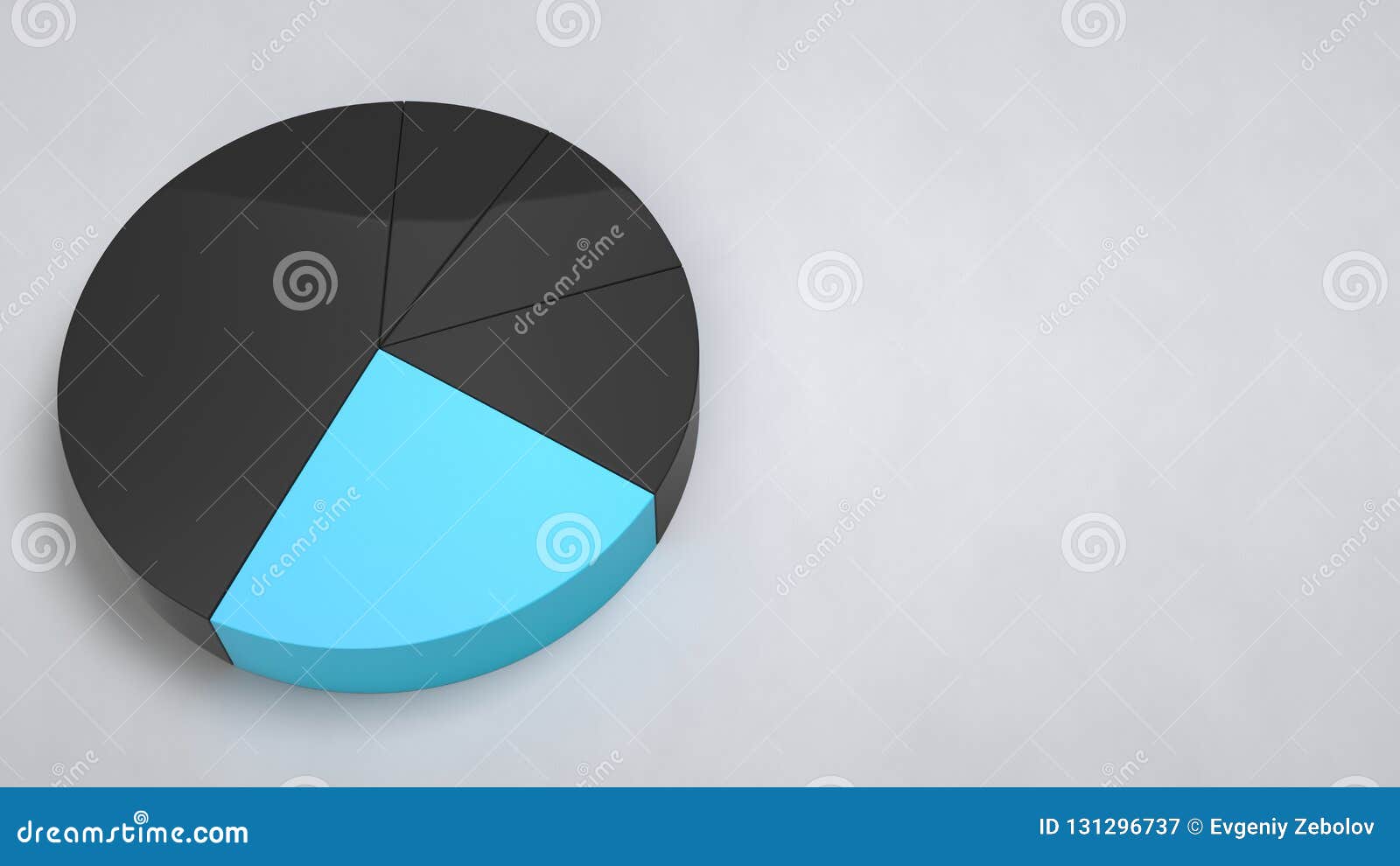 Black Pie Chart with One Blue Sector Stock Illustration - Illustration ...