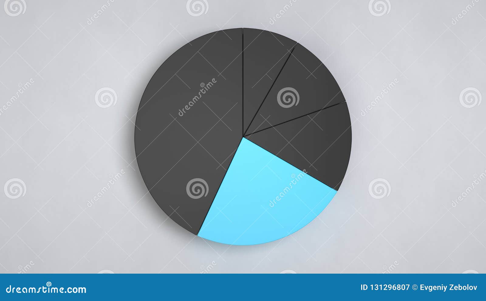 Black Pie Chart with One Blue Sector Stock Illustration - Illustration ...