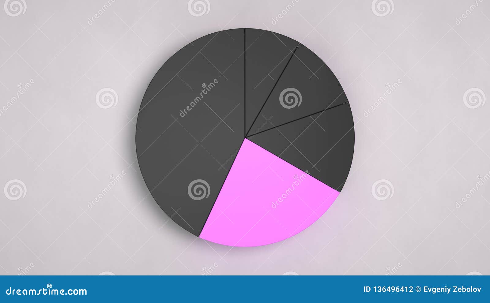 Black Pie Chart with One Purple Sector Stock Illustration ...