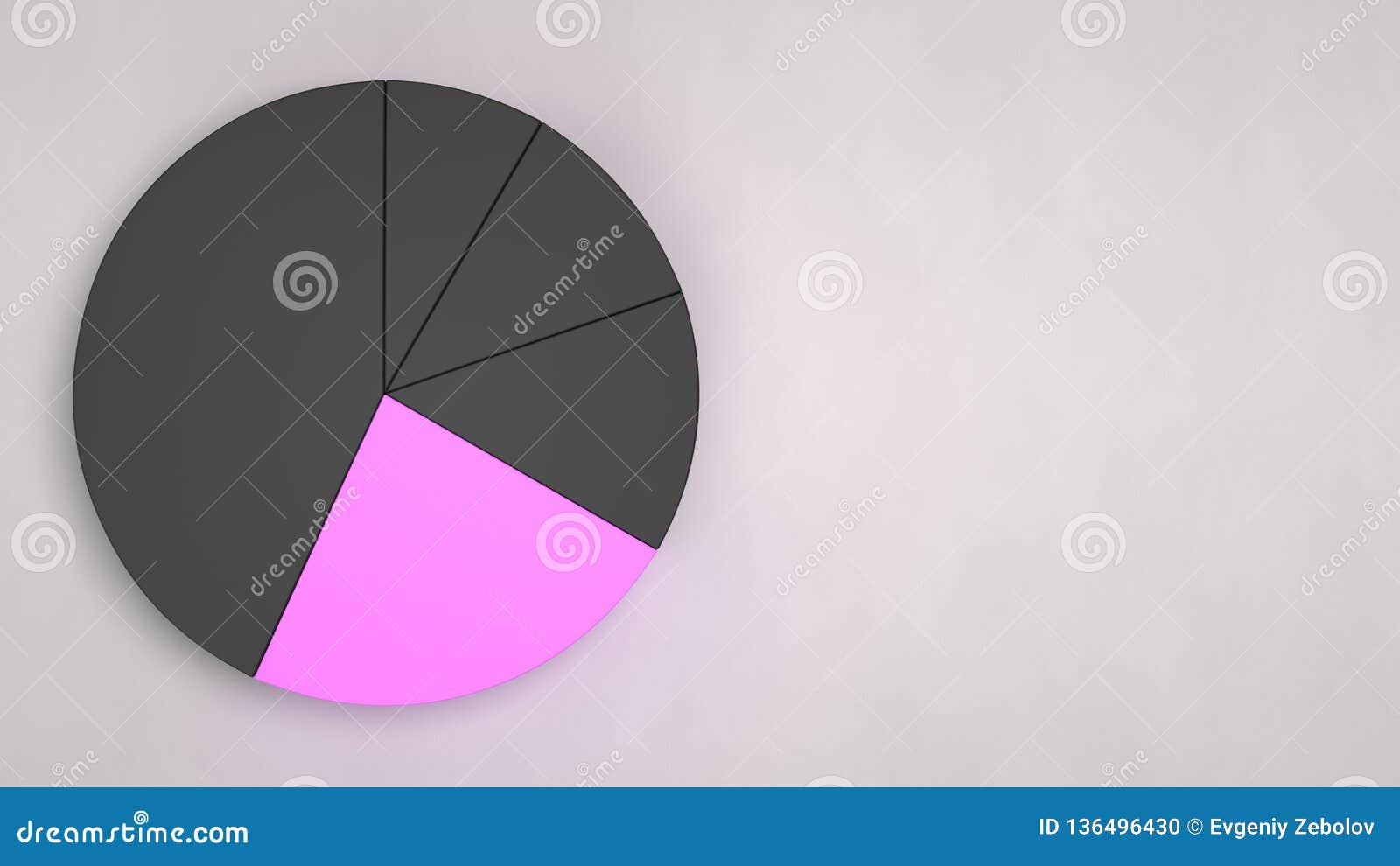 Black Pie Chart with One Purple Sector Stock Illustration ...