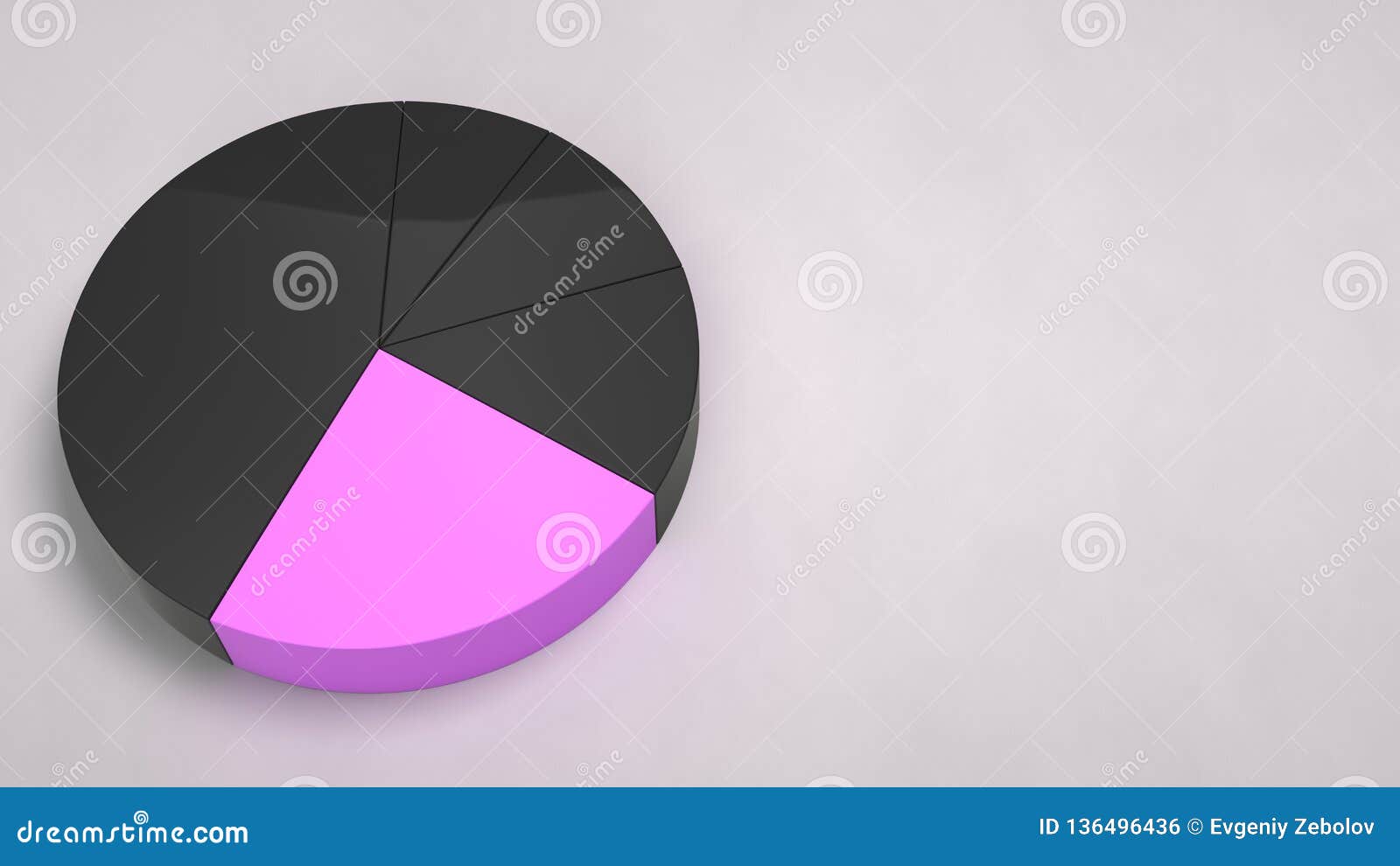 Black Pie Chart with One Purple Sector Stock Illustration ...