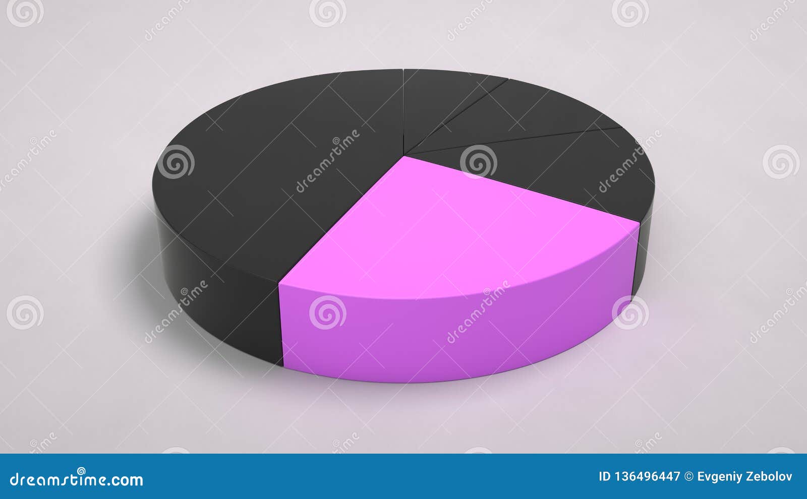 Black Pie Chart With One Purple Sector Stock Illustration ...