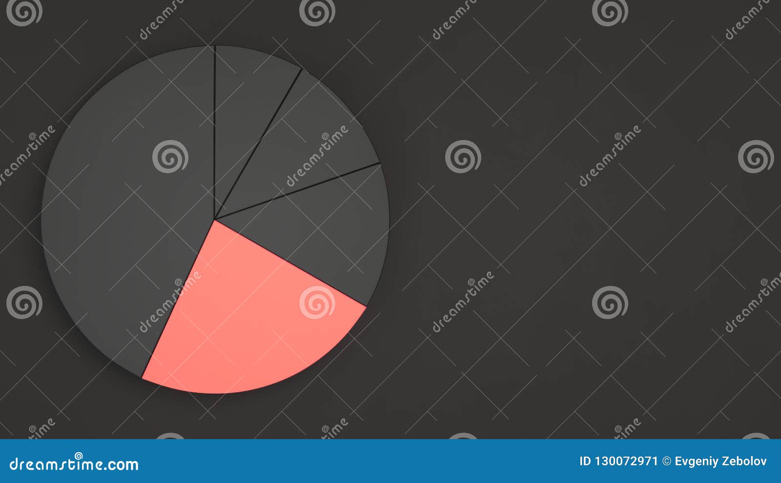 Black Pie Chart with One Red Sector Stock Illustration - Illustration ...