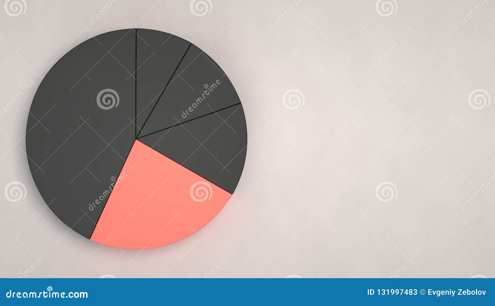 Black Pie Chart with One Red Sector Stock Illustration - Illustration ...