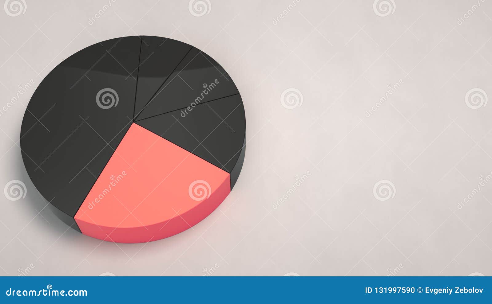 Black Pie Chart with One Red Sector Stock Illustration - Illustration ...