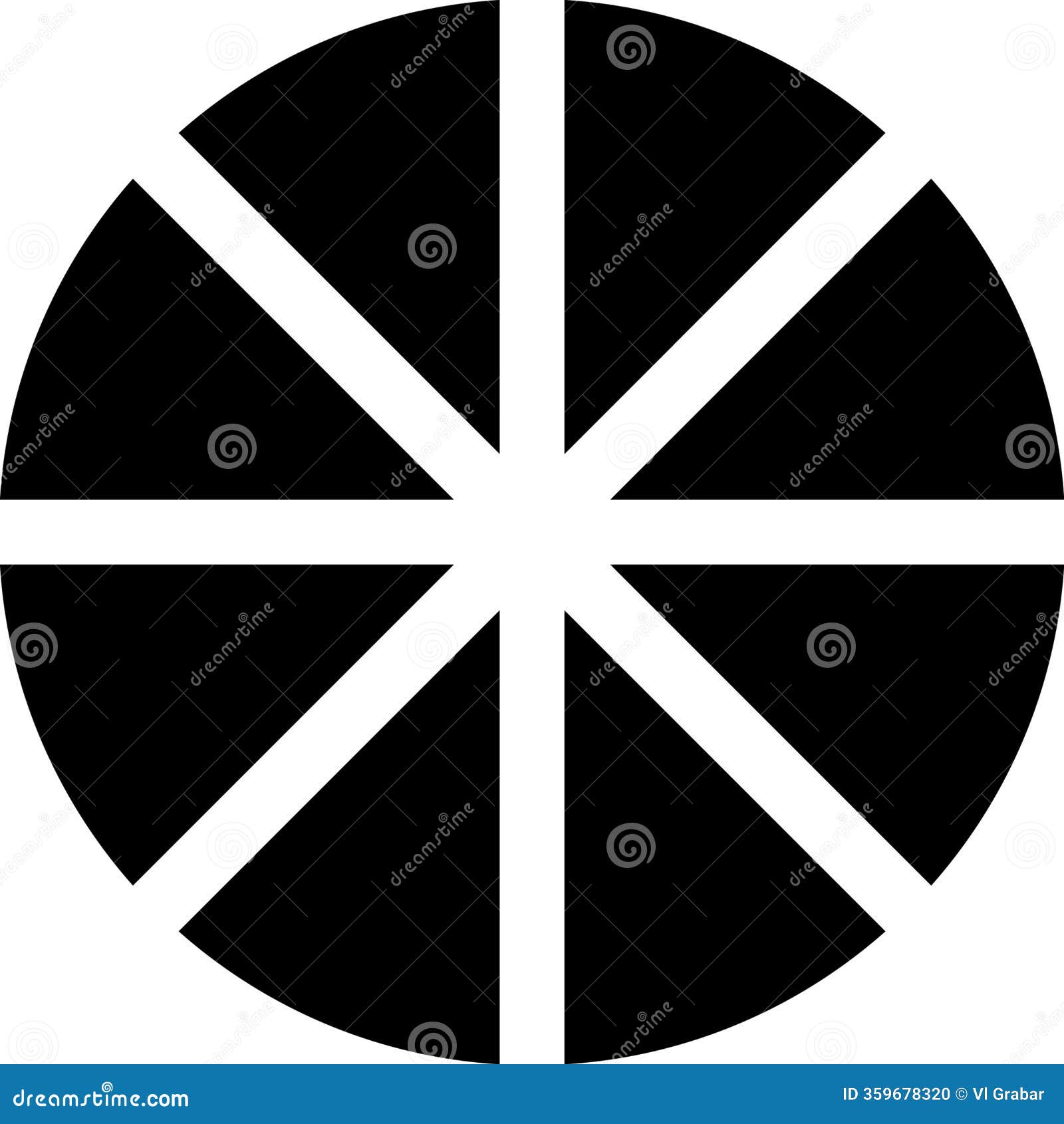 Black Pie Charts Icon. Circle Flat Diagram. Infographic Simple Elements ...