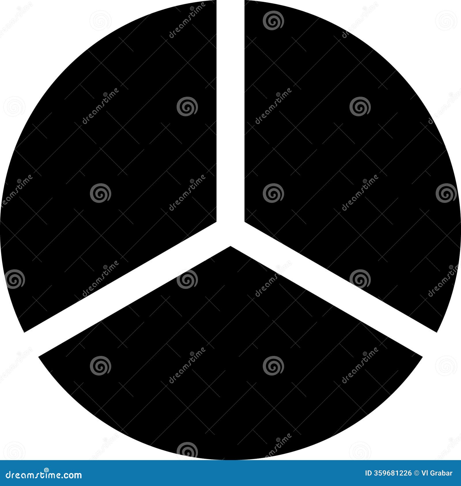 Black Pie Charts Icon. Circle Flat Diagram. Infographic Simple Elements ...