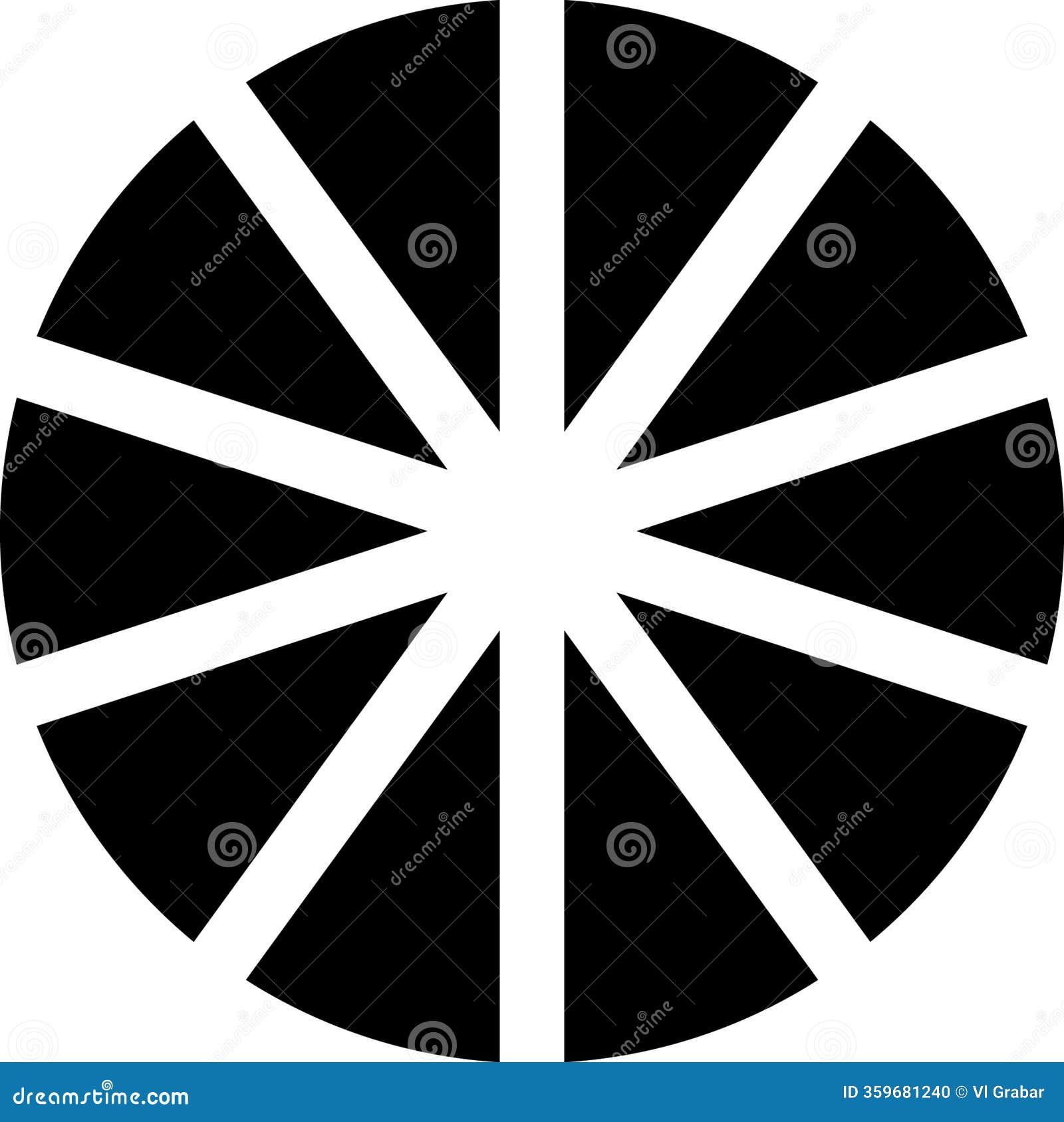 Black Pie Charts Icon. Circle Flat Diagram. Infographic Simple Elements ...