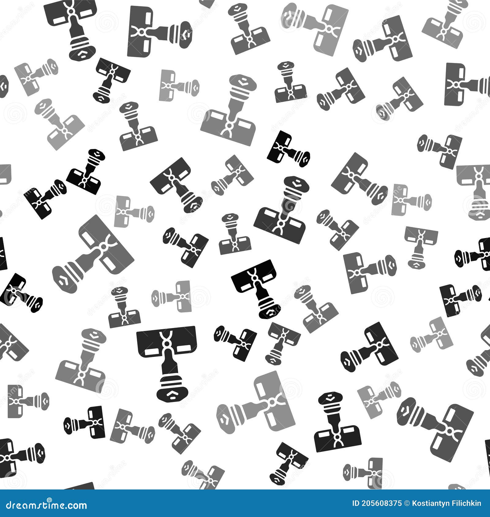 Black Pilot Icon Isolated Seamless Pattern on White Background. Vector ...