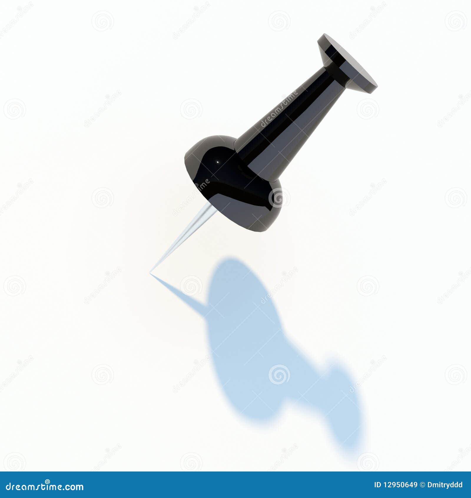 Black Pin Attached in the White Wall Stock Illustration - Illustration ...
