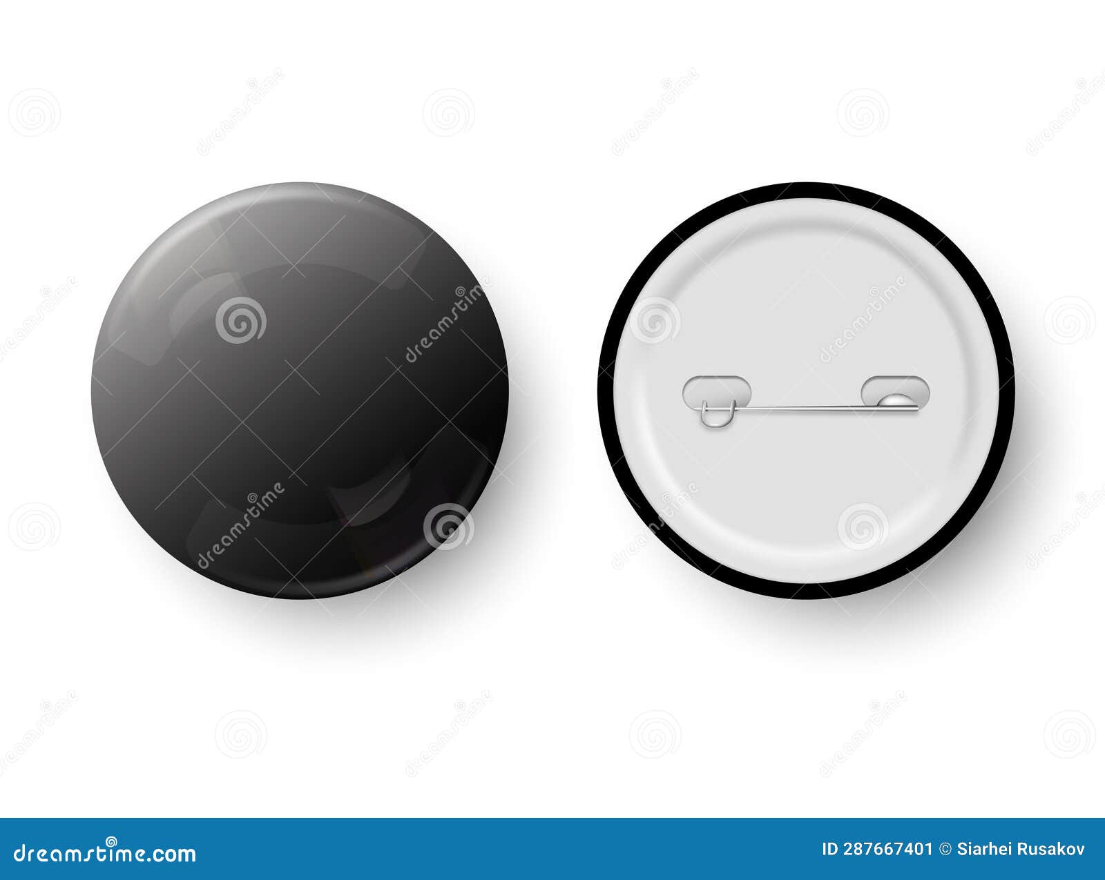 Black Pin Button Vector Pin Button Set Collection Of Realistic Pin