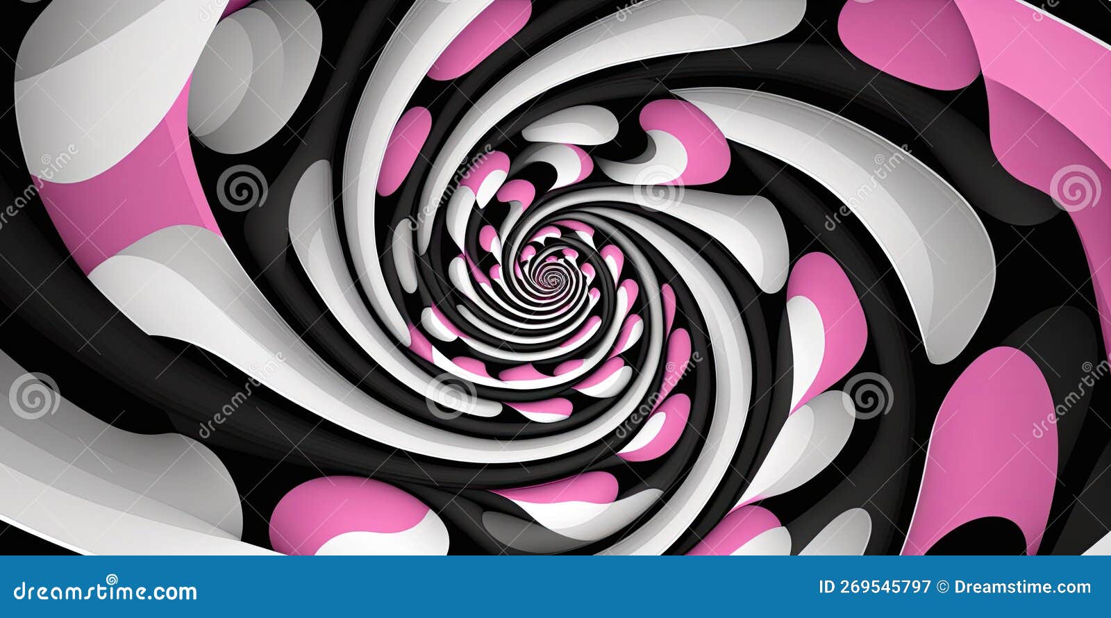 Black Pink and White Colored Abstract Recursive Spiral Texture Pattern ...