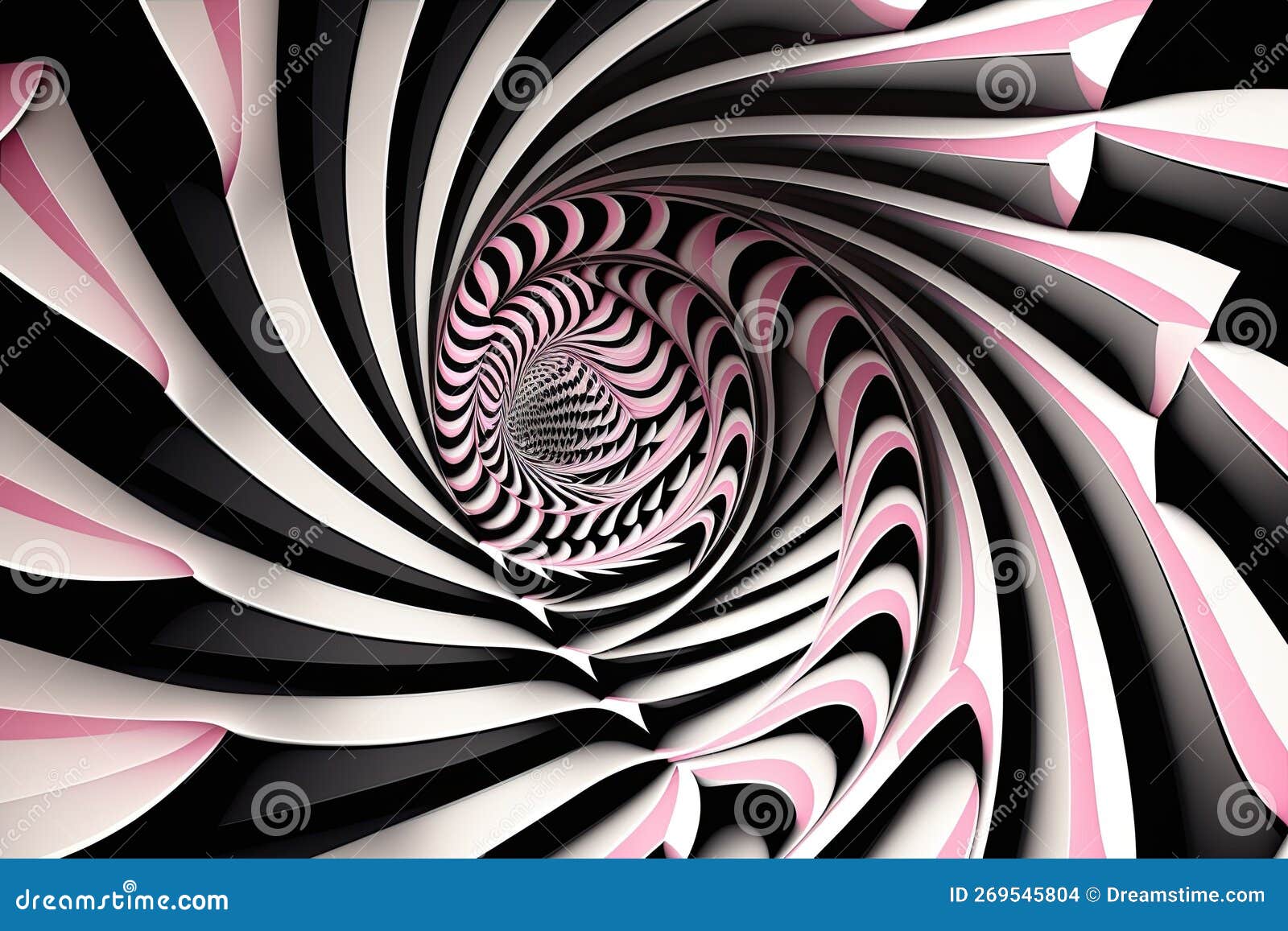 Black Pink and White Colored Abstract Recursive Spiral Texture Pattern ...