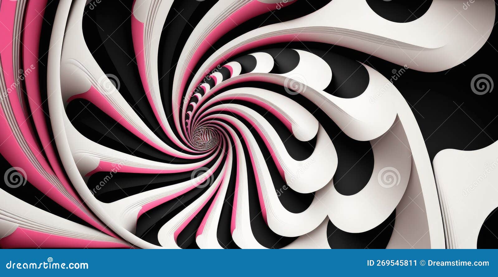 Black Pink and White Colored Abstract Recursive Spiral Texture Pattern ...