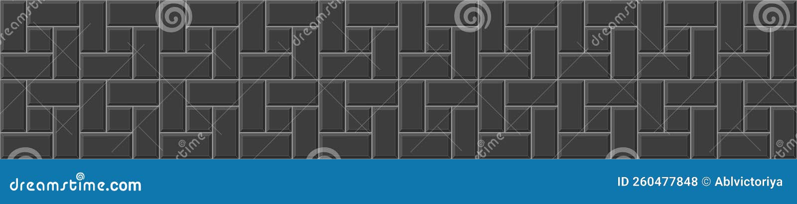 Black Pinwheel Tile Horizontal Seamless Pattern. Kitchen Backsplash ...
