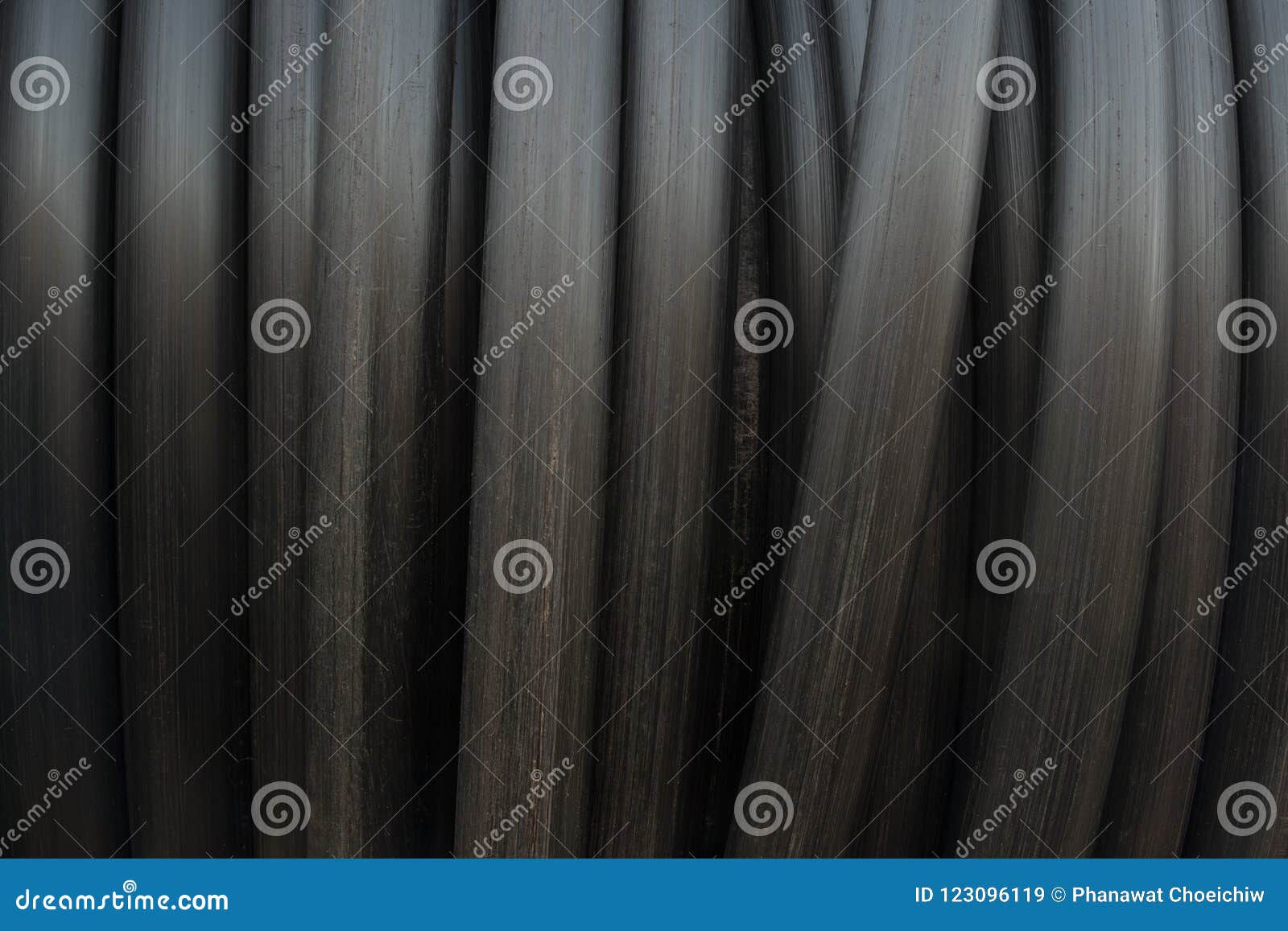 Black Pipe Hose Roll Background and Texture. Stock Image - Image of ...