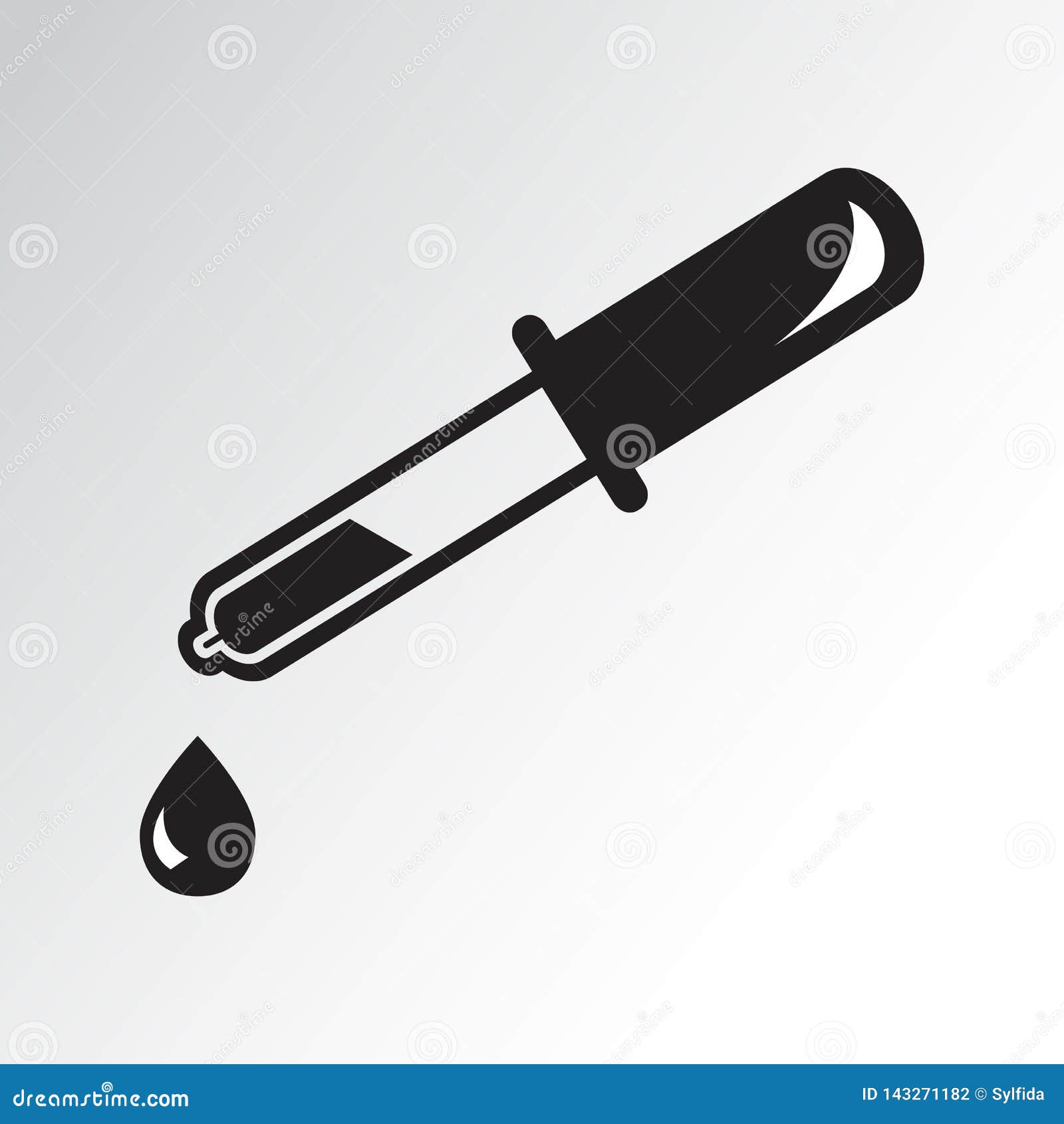 Black Pipette Icon. Vector Illustration Stock Illustration ...