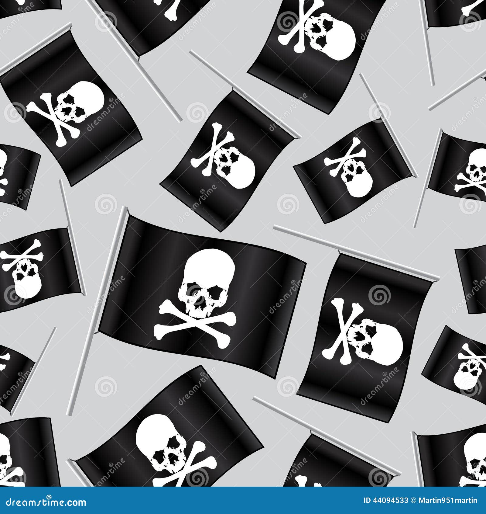 Black Pirate Flag with Skull and Bones Pattern Stock Vector ...