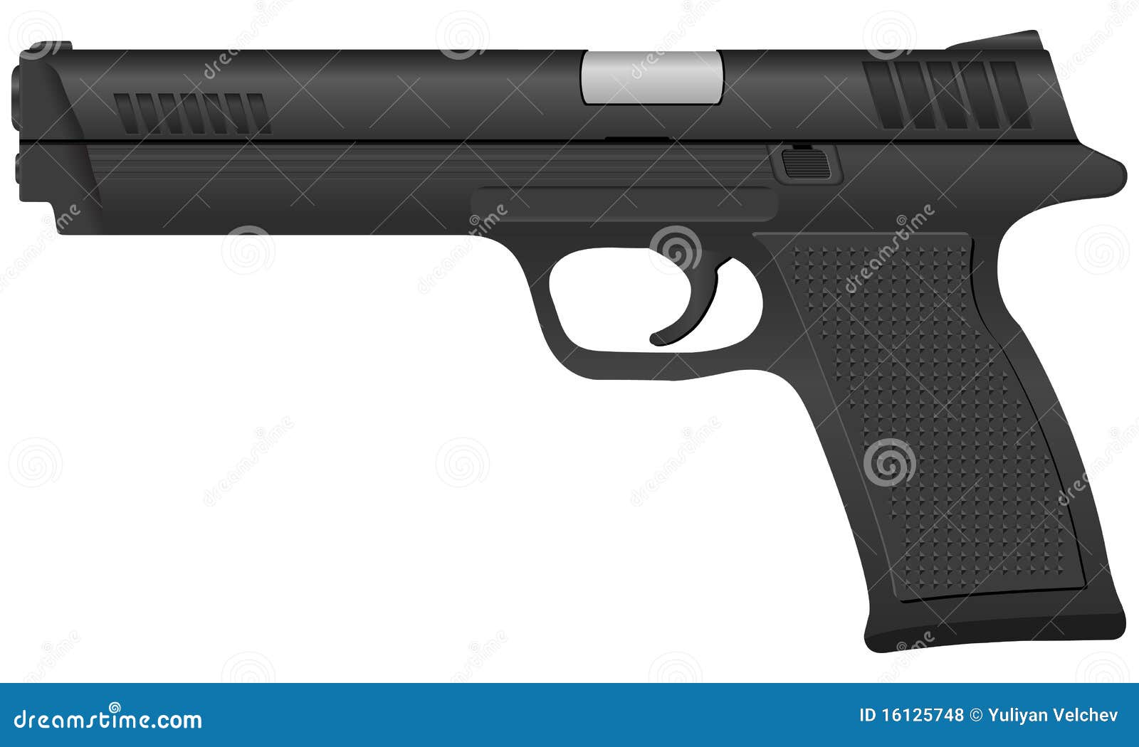 Black pistol 2 stock vector. Illustration of vector, security - 16125748