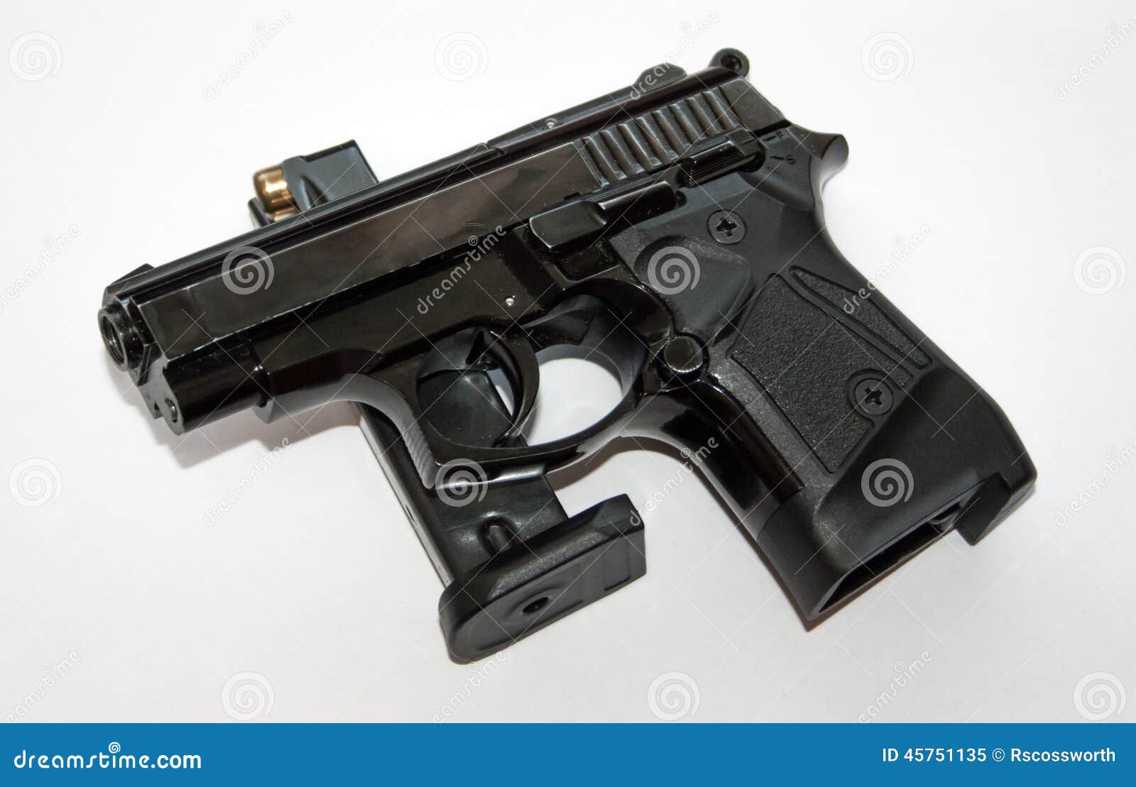 Black pistol and magazine stock image. Image of slide - 45751135