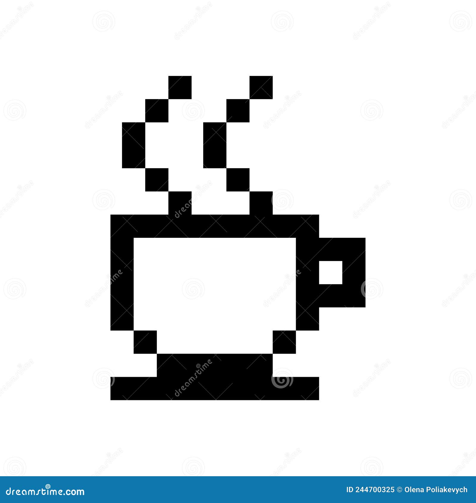 Black Pixel Coffee Cup In Retro Style. Pixel Art. Vector Illustration ...