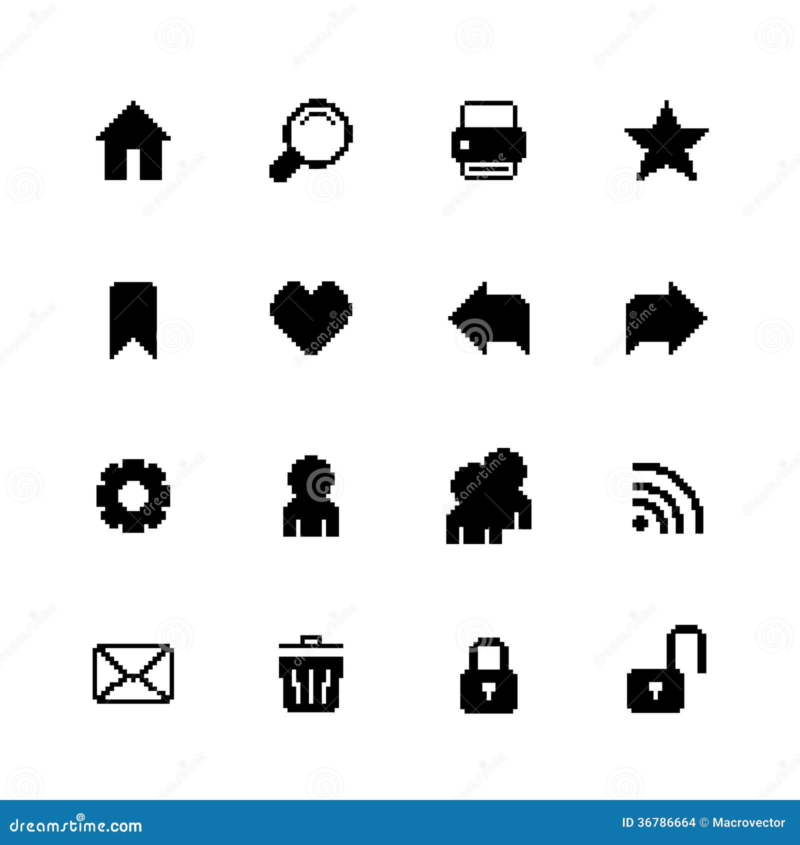Pixel Art Icons Cartoon Vector | CartoonDealer.com #121805919