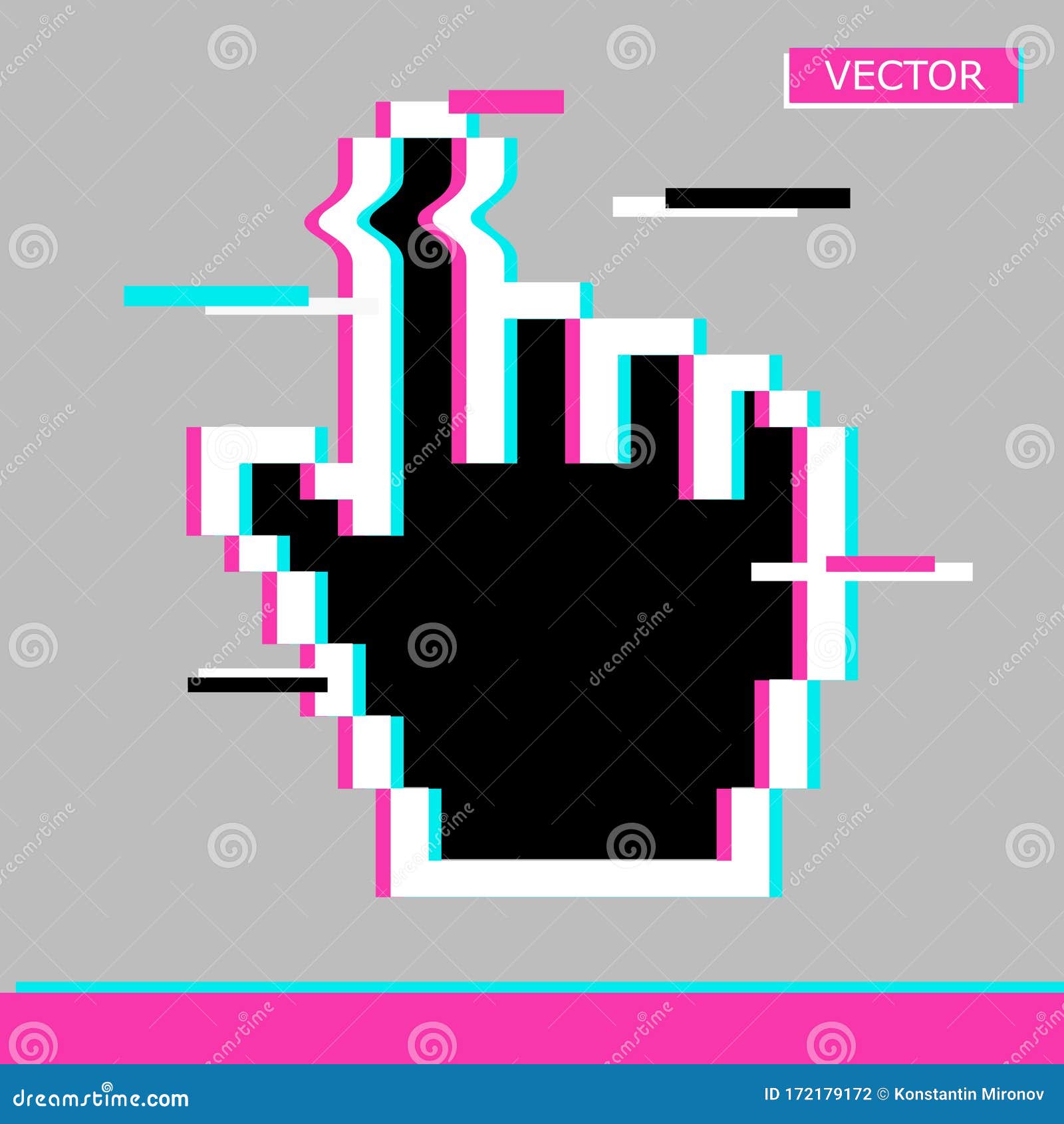 Pixel Mouse Cursor And Hand Pointer Icon. Clipart Image Cartoon Vector ...