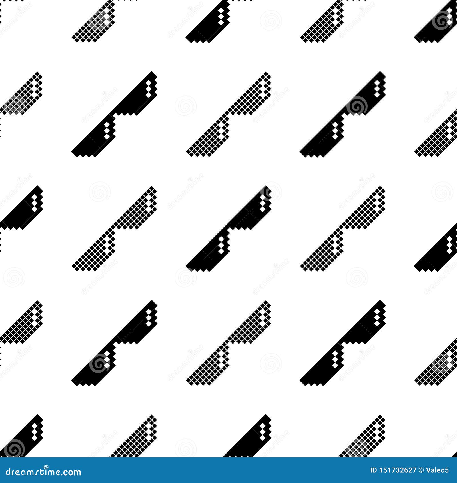 Black Pixel Sunglasses Seamless Pattern Stock Vector - Illustration of ...