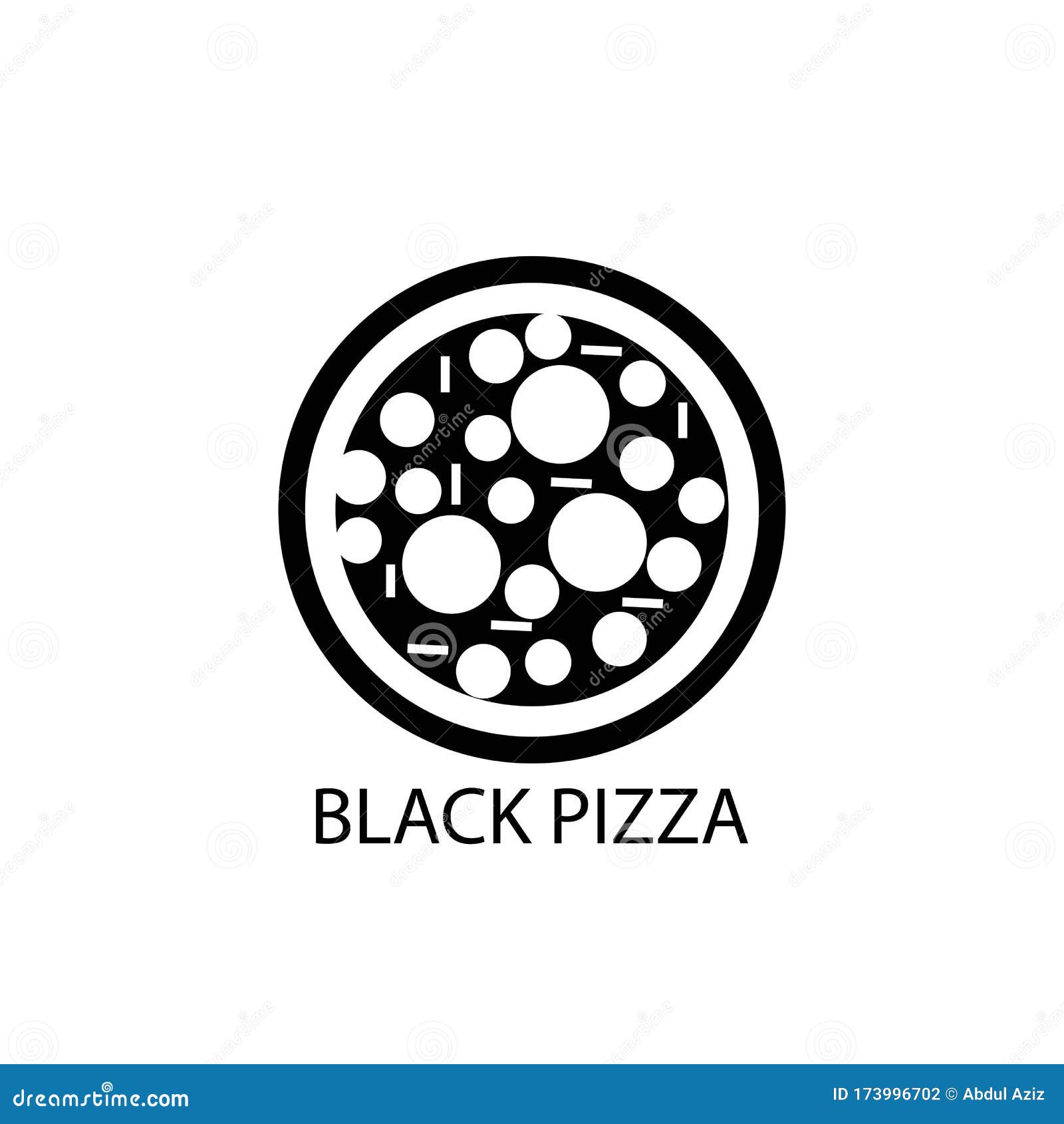 Black pizza logo vector stock vector. Illustration of icon - 173996702