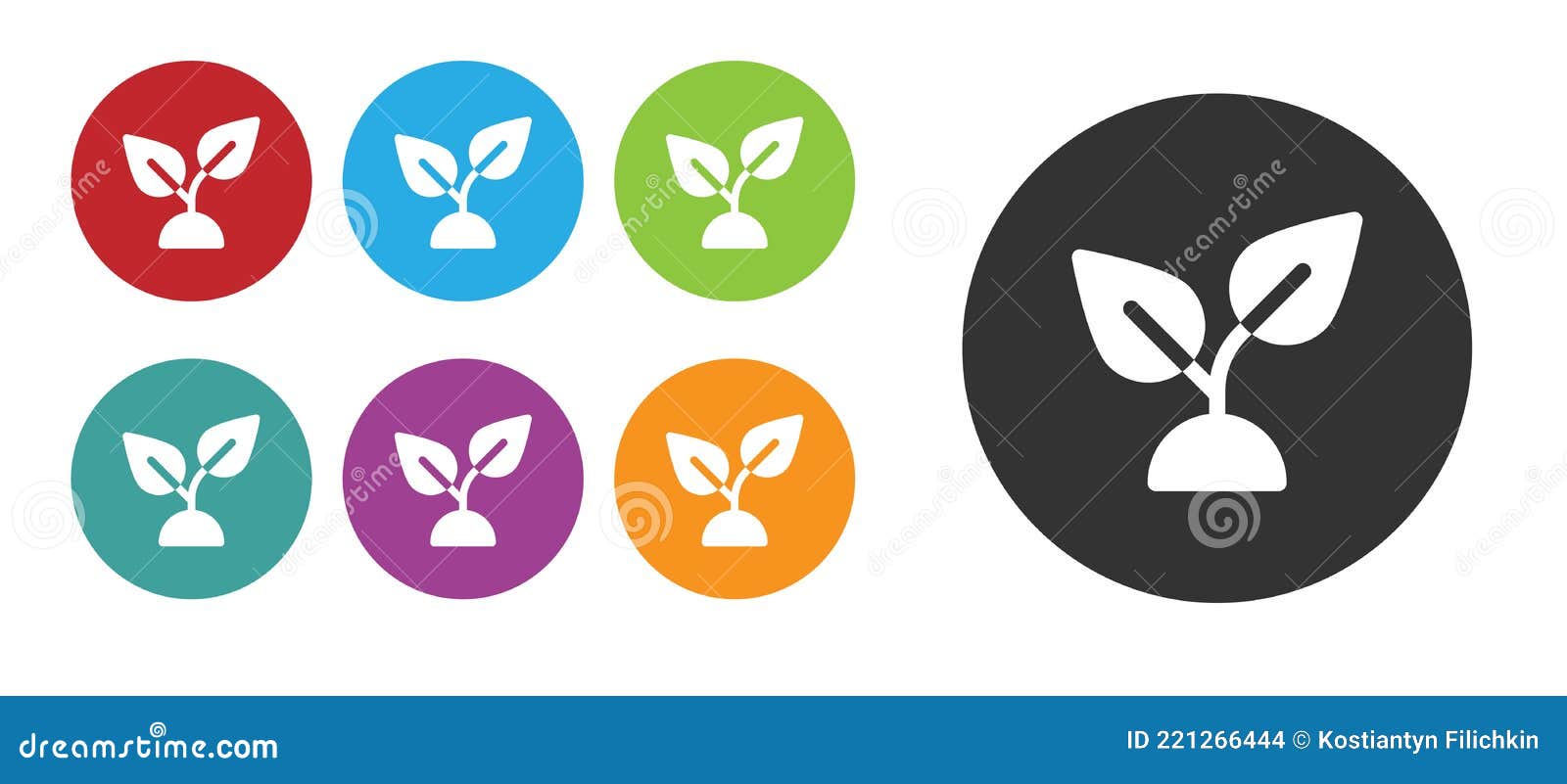 Black Plant Based Icon Isolated on White Background. Set Icons Colorful ...