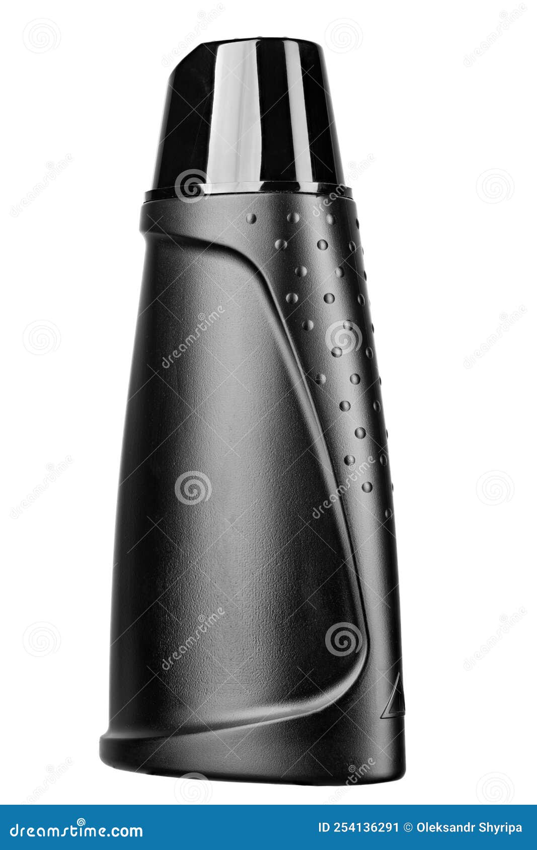 Black Plastic Bottle Isolated on a White Background, Detergent for Ware ...