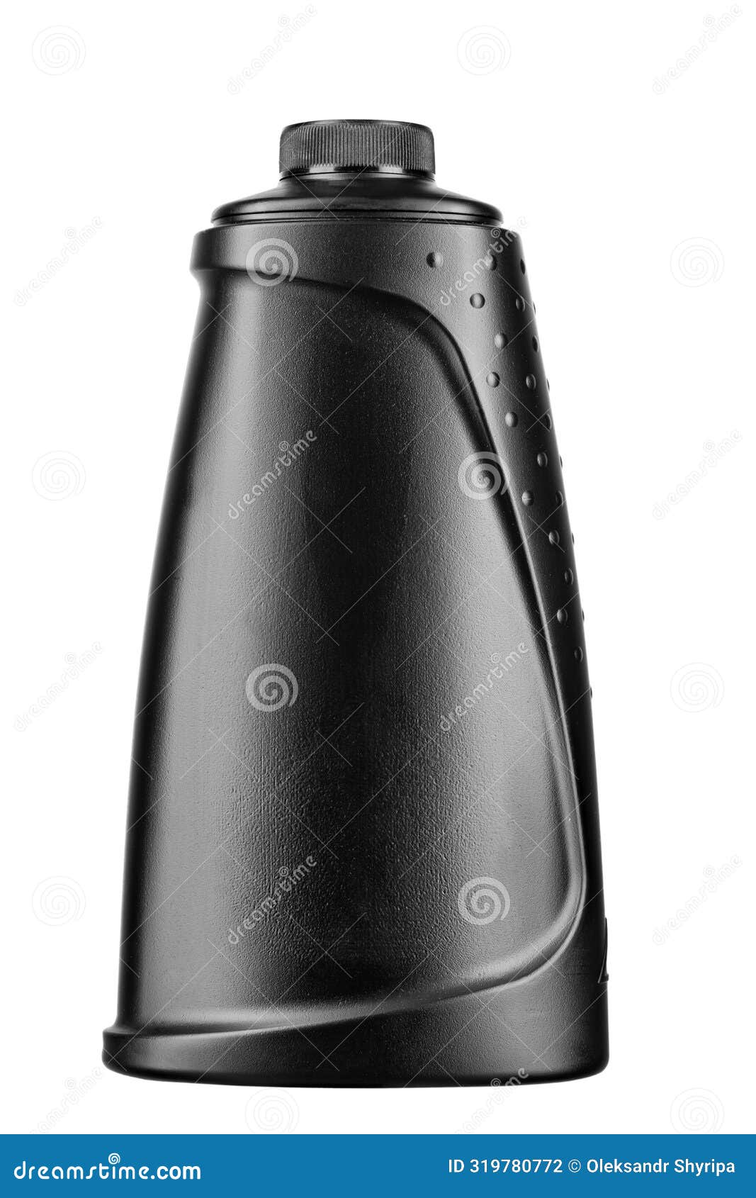 Black Plastic Bottle Isolated on a White Background, Detergent for Ware ...