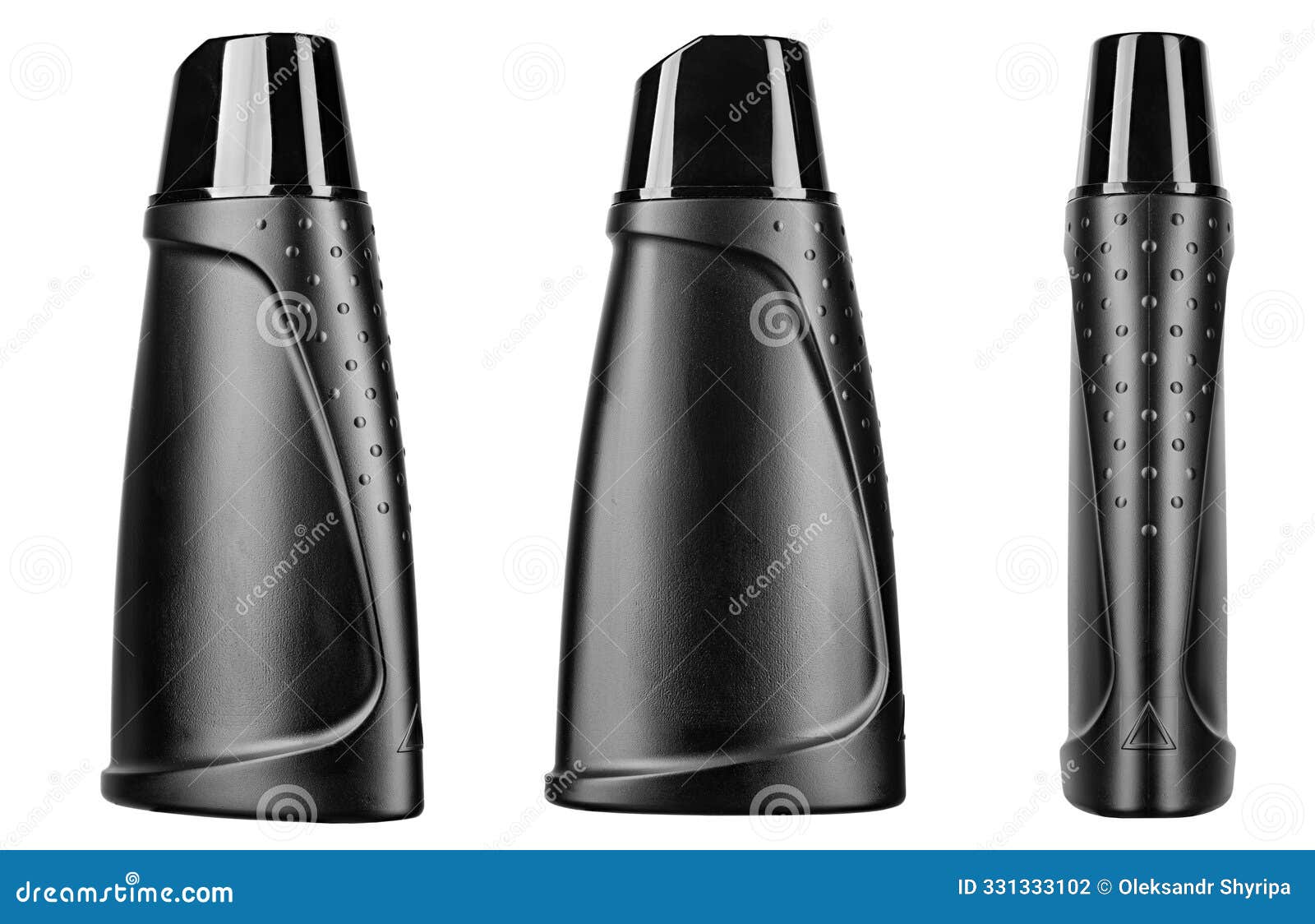 Black Plastic Bottle Isolated on a White Background, Detergent for Ware ...