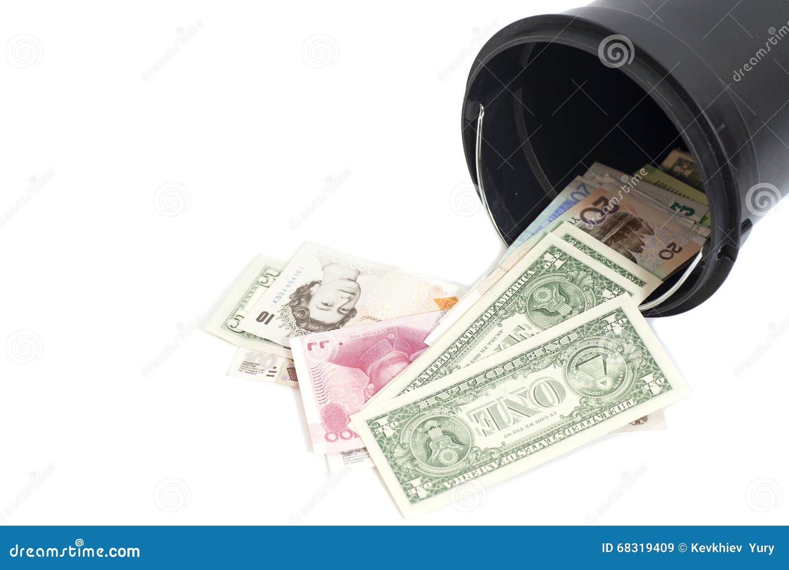 Black Plastic Bucket Filled Money Stock Photos - Free & Royalty-Free ...