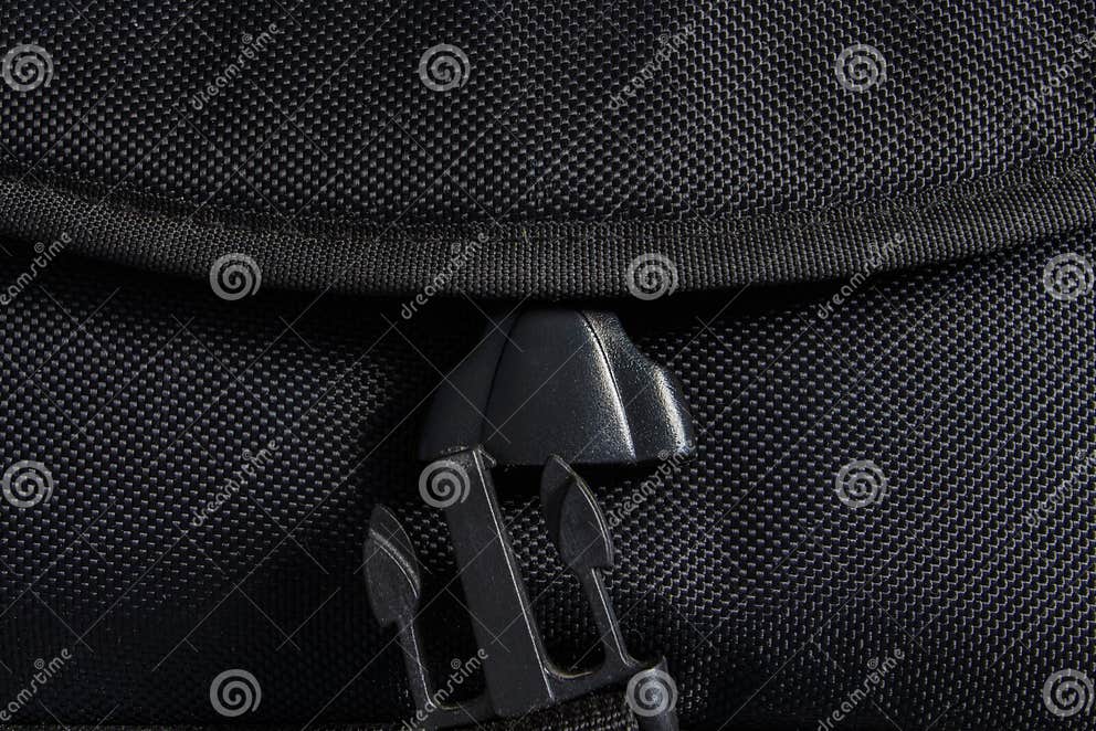 Black Plastic Buckle on Bag Stock Image - Image of accessory, handle ...