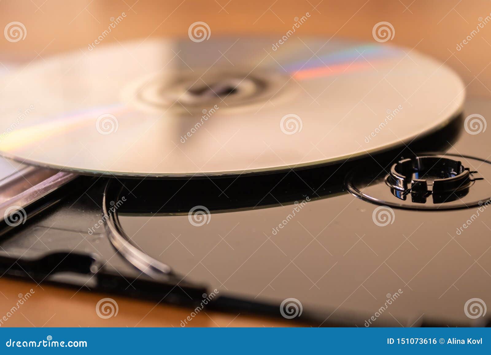 Black Plastic CD DVD Disc Box with CD Disc Closeup Stock Photo - Image ...