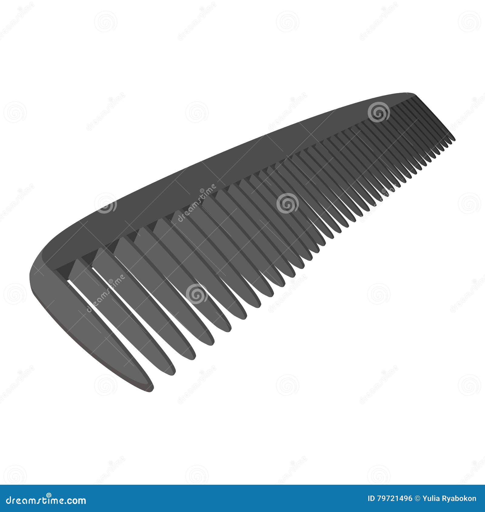 Black Plastic Comb Cartoon Icon Stock Vector - Illustration of icon ...