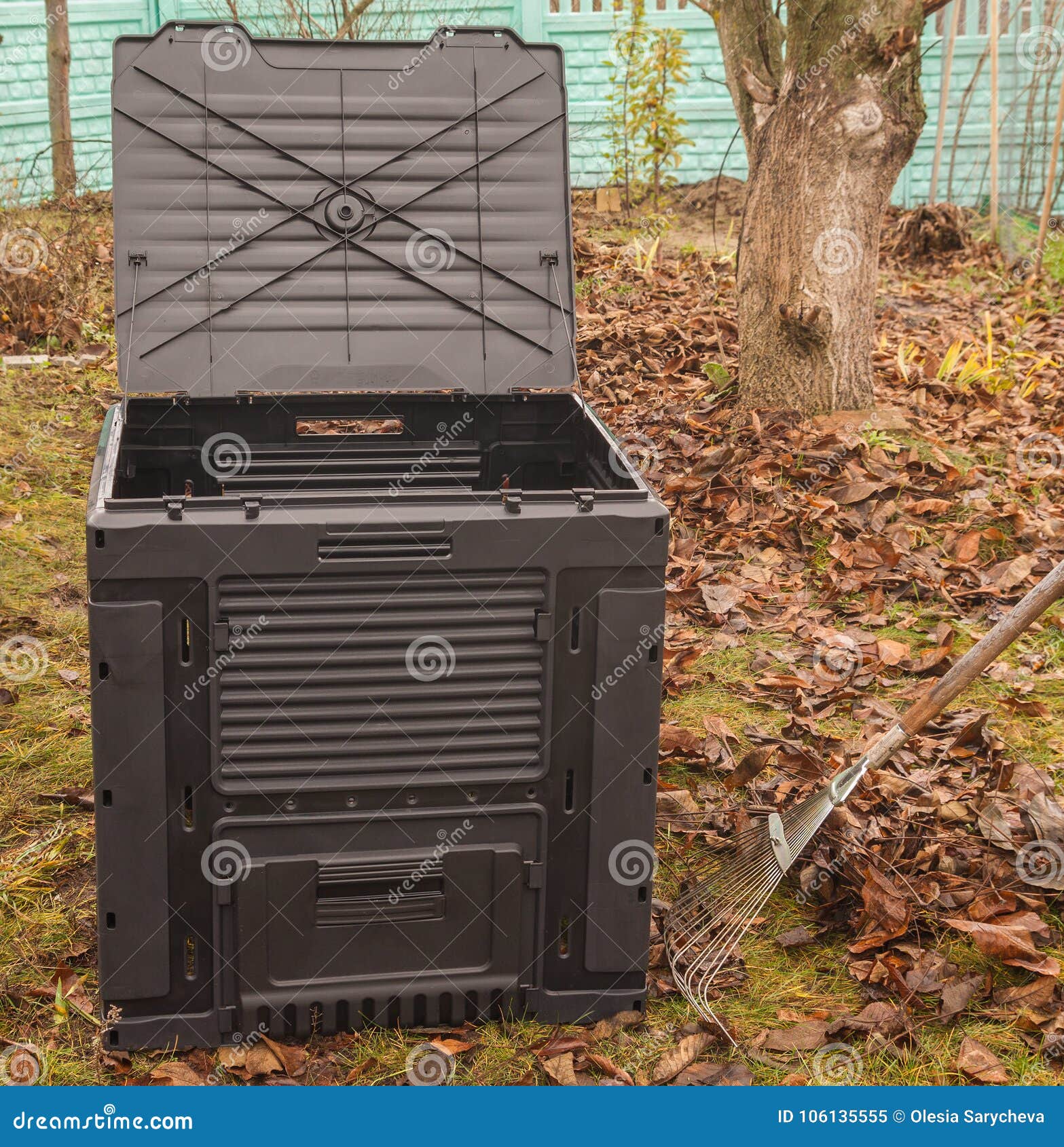Plastic Composter In A Garden Stock Photo | CartoonDealer.com #65839512