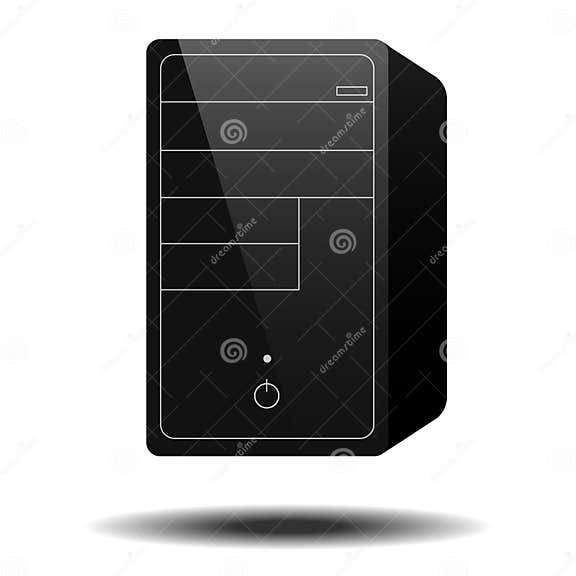 Black Plastic Computer Case Icon Stock Vector - Illustration of server ...