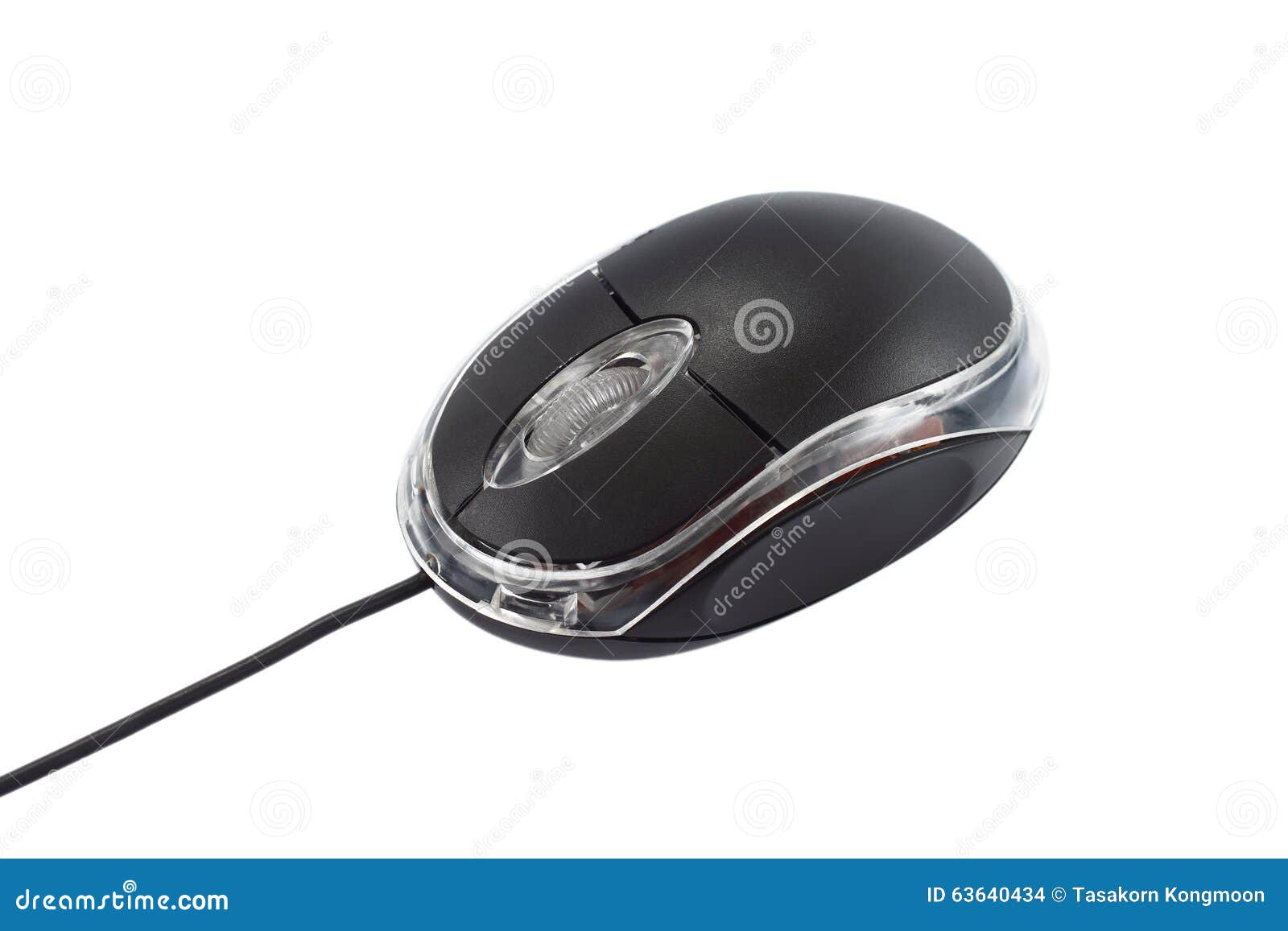 Black Plastic Computer Mouse Isolated on White Stock Photo - Image of ...