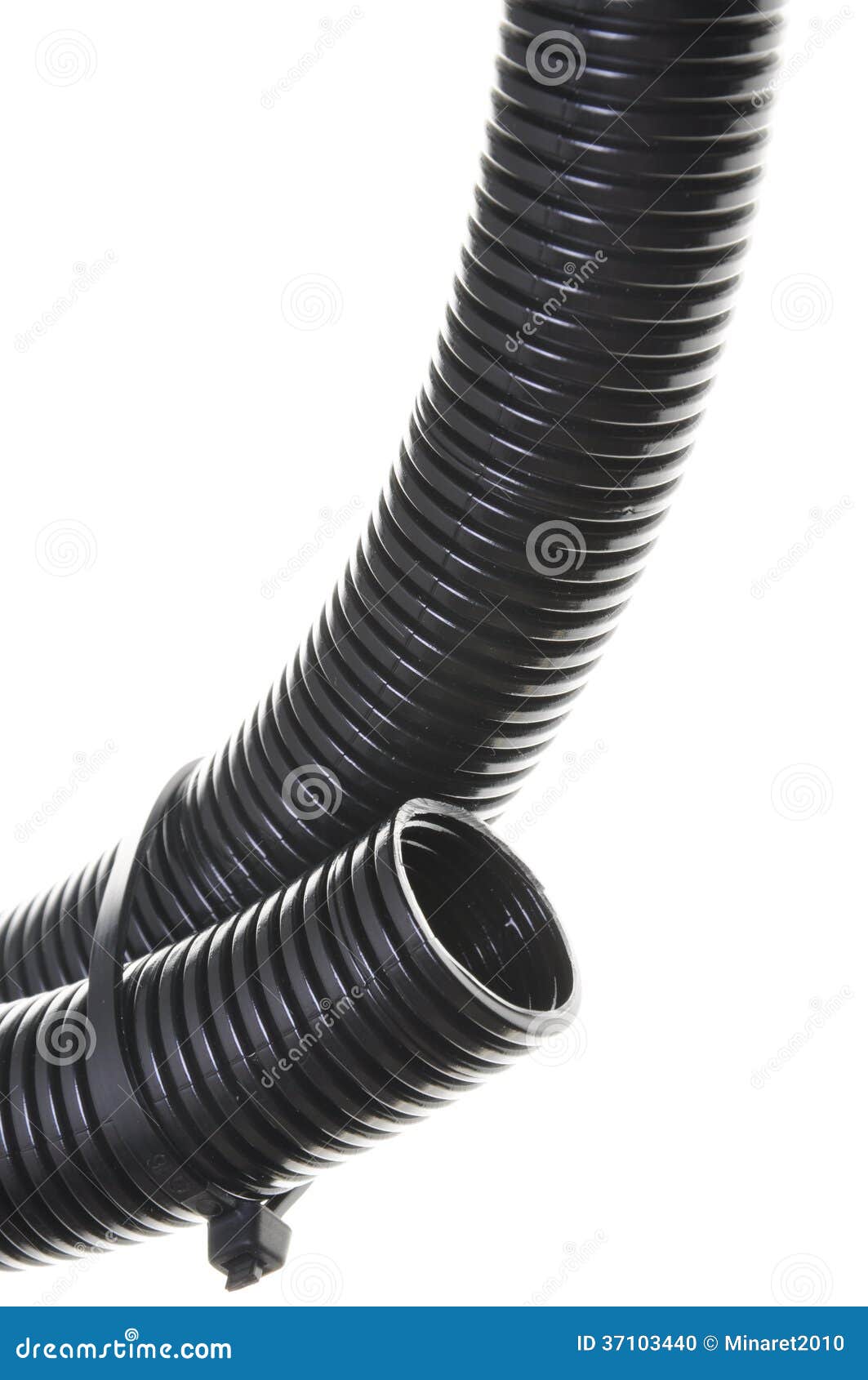 Black Plastic Corrugated Pipe Stock Photo - Image of abstract ...