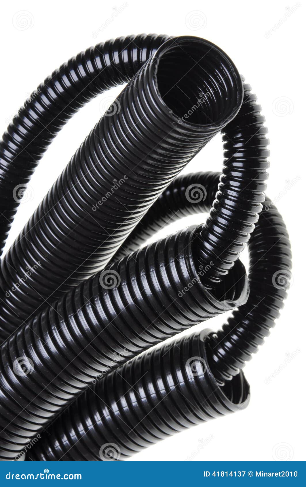 Black Plastic Corrugated Pipe Stock Image - Image of build, dust: 41814137