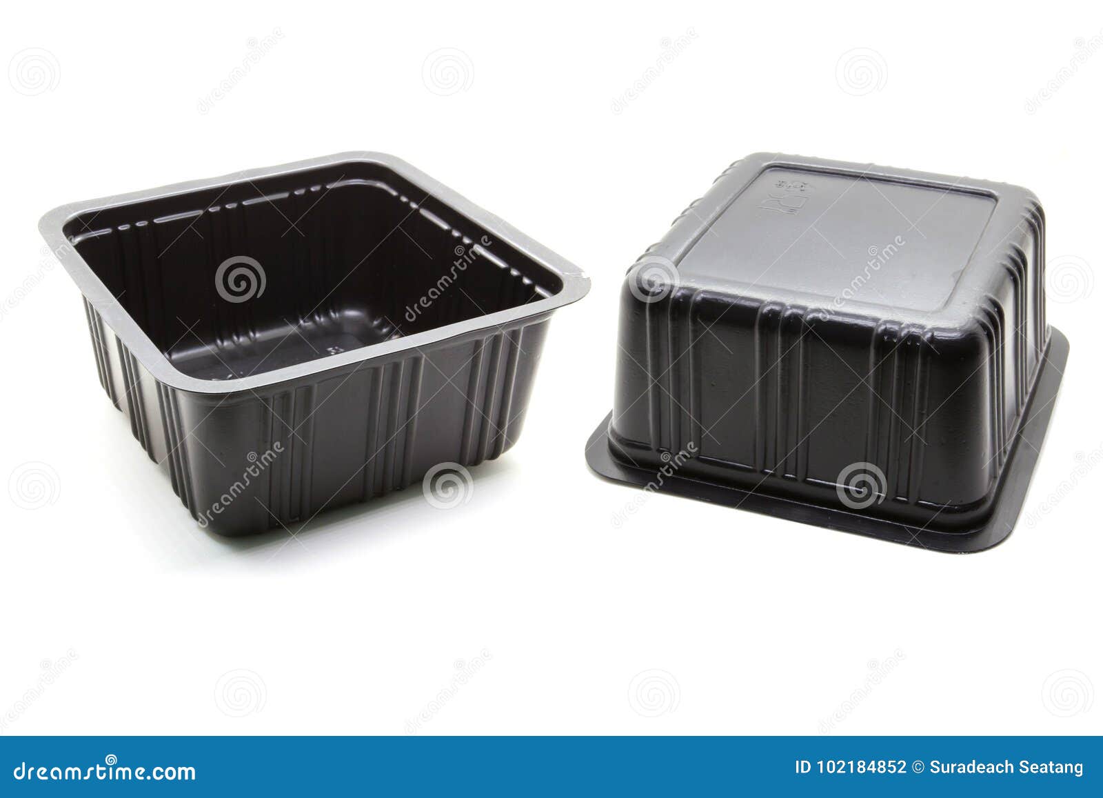 Black Plastic Food Container Stock Photo - Image of glass, home: 102184852
