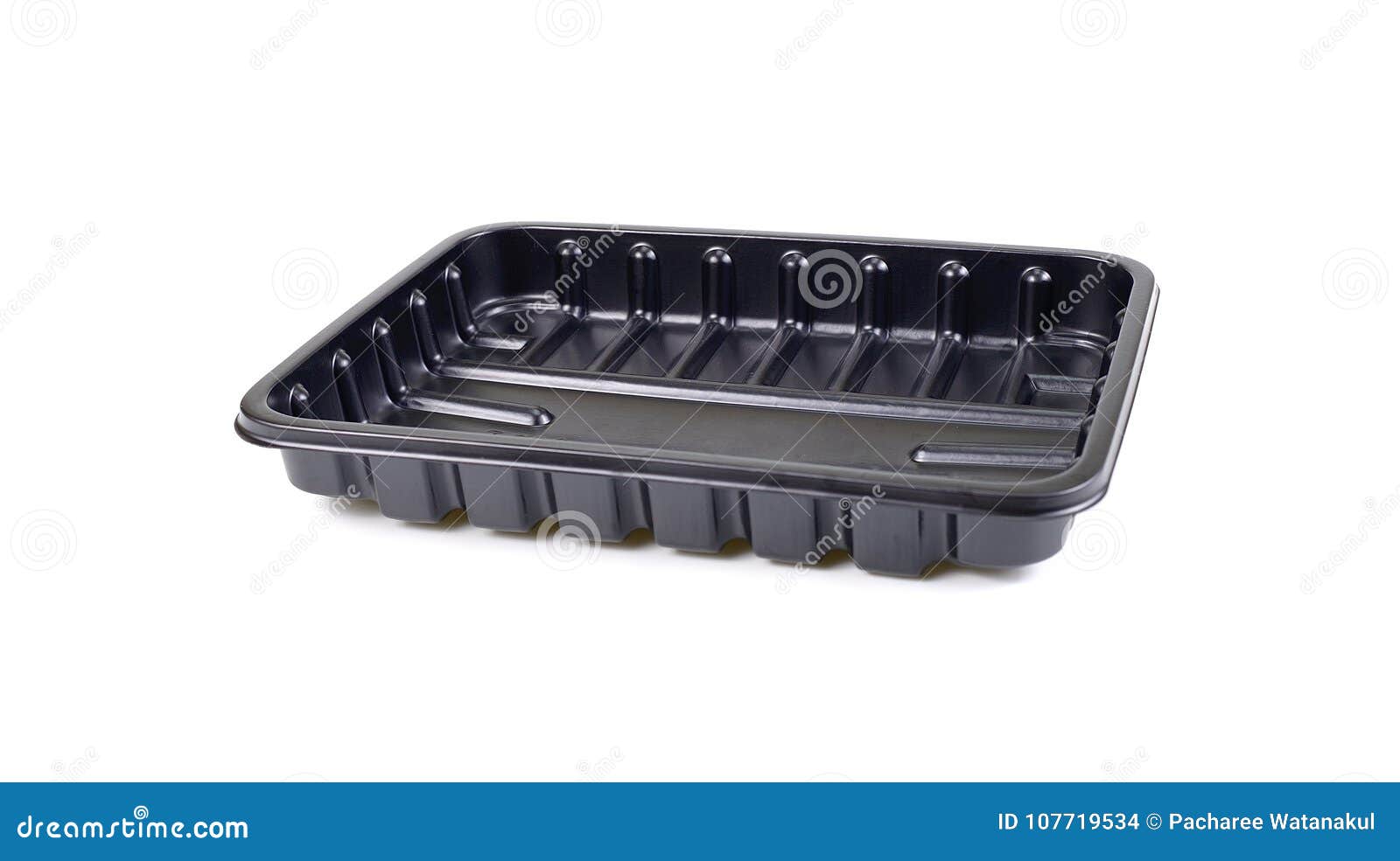 Black Plastic Food Container on White Background, Plastic Packing Food ...
