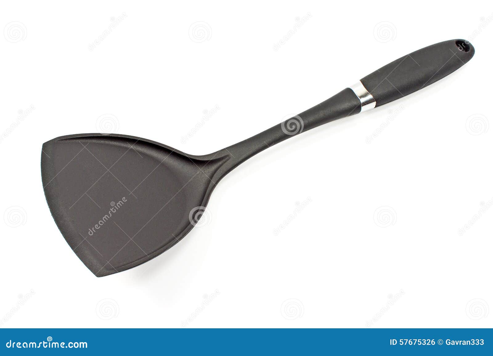 Black Plastic Kitchen Spatula Stock Photo - Image of turner, cooking ...