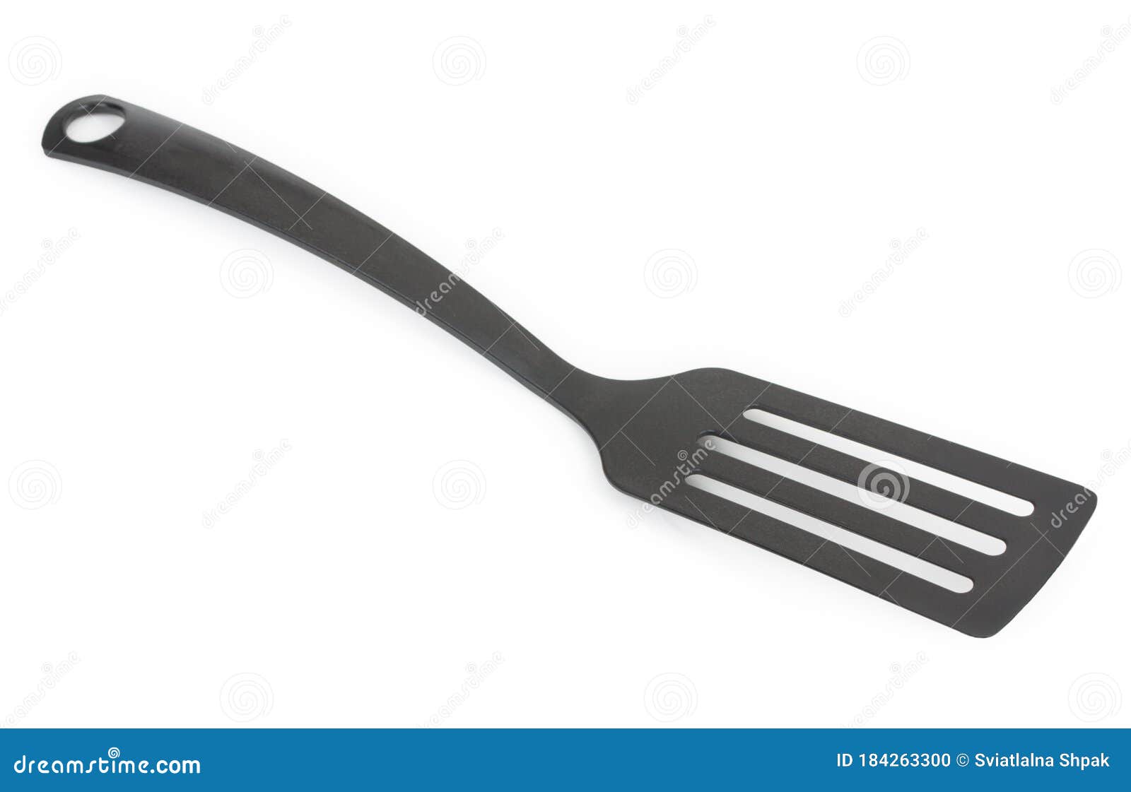 Black Plastic Kitchen Spatula Isolated on White Background Stock Photo ...