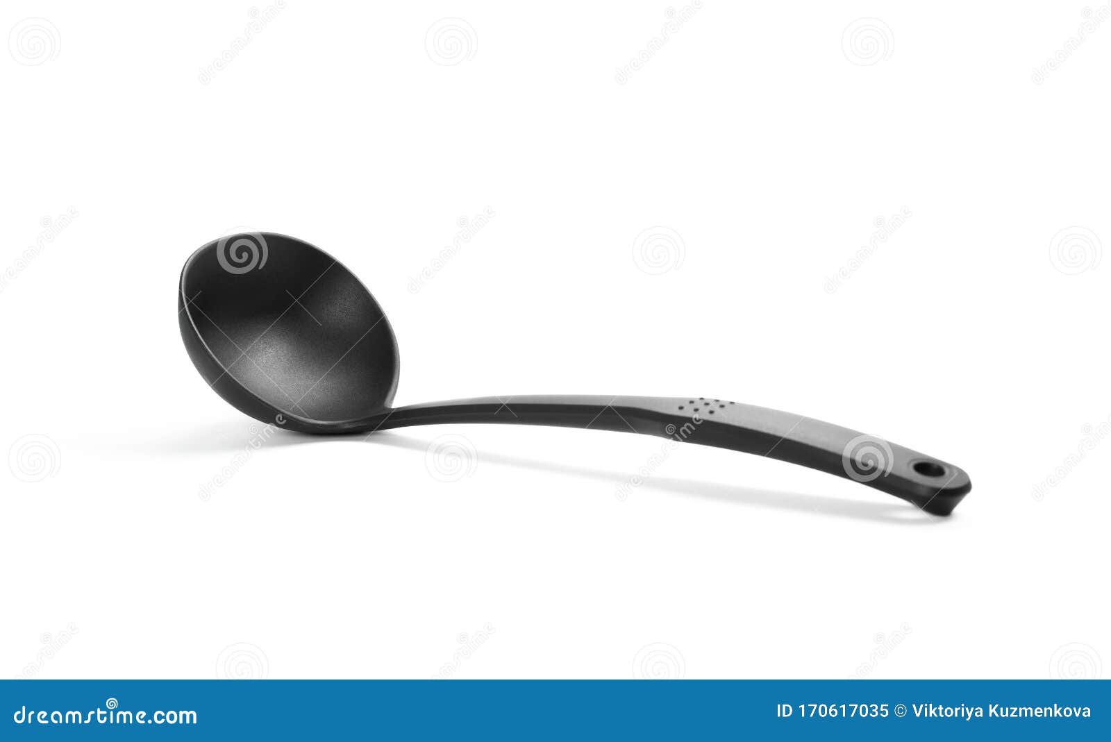 Black Plastic Ladle. Close Up Stock Image - Image of handle, culinary ...